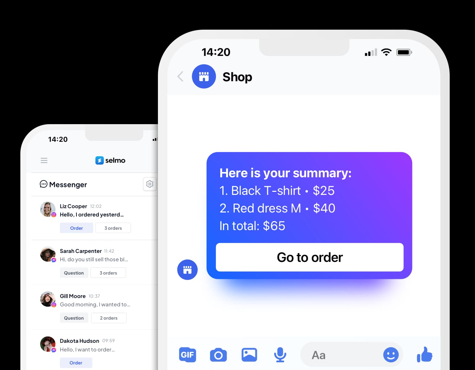 Selmo - Manage your sales on live broadcasts, posts and DMs